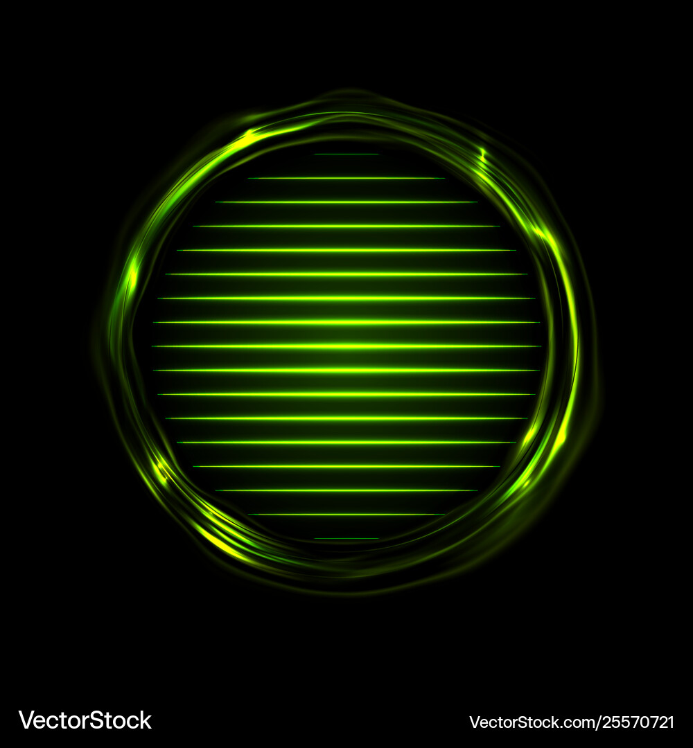 Green glowing electric rings and neon lines Vector Image