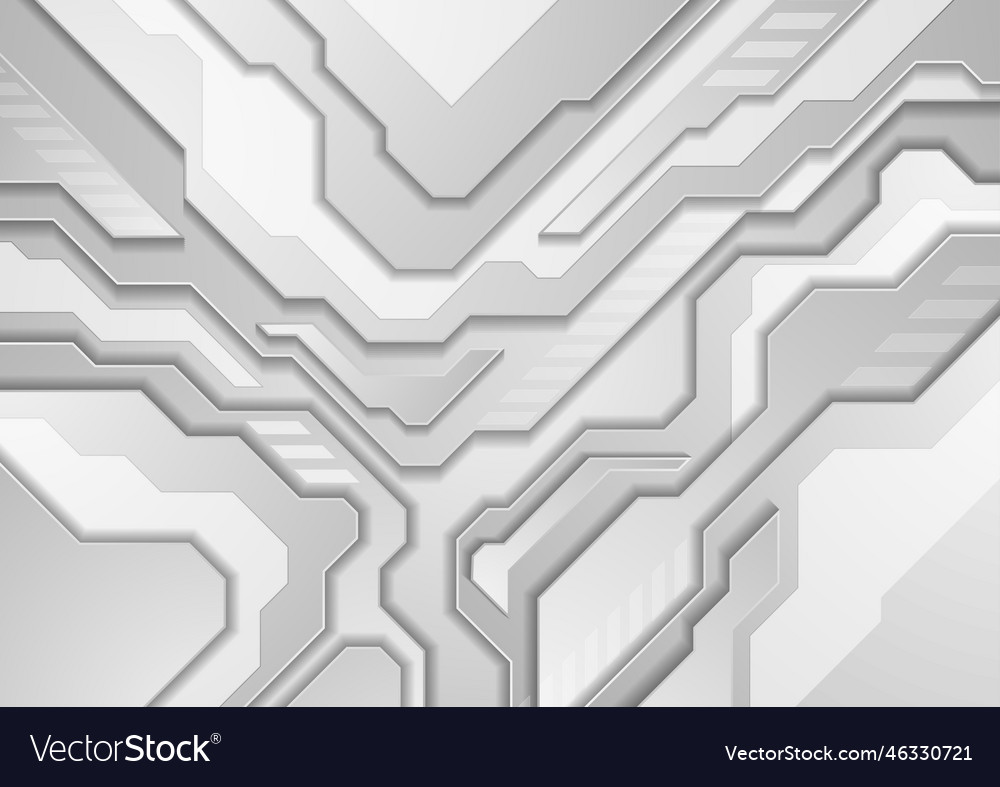 Grey abstract modern technology background Vector Image