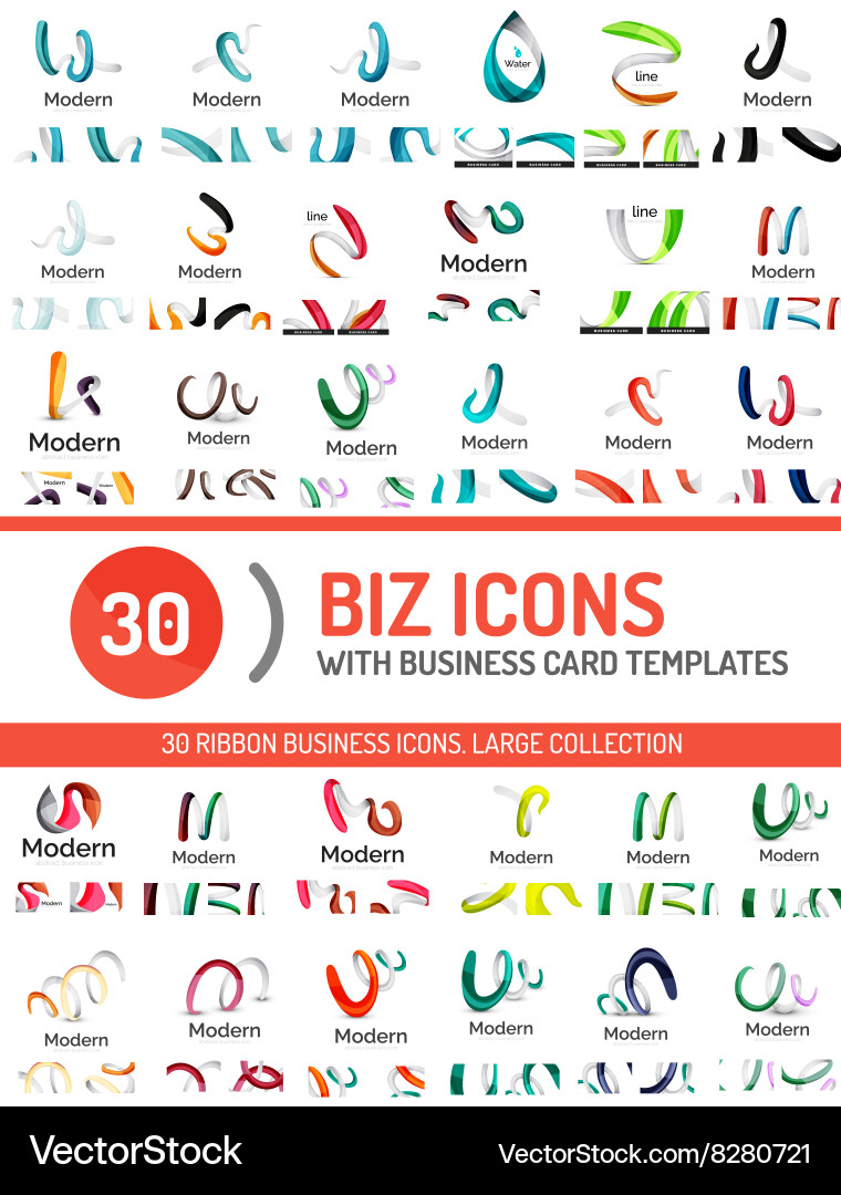 Large set of business line logos Royalty Free Vector Image