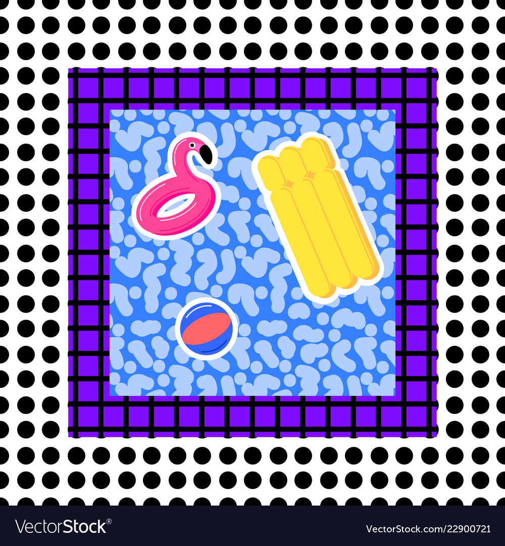 Memphis pool 90s Royalty Free Vector Image - VectorStock