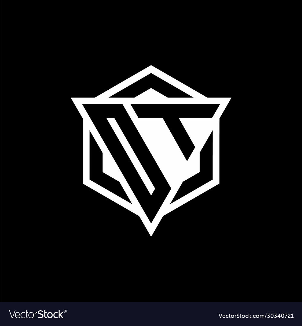 Ot logo monogram with triangle and hexagon shape Vector Image