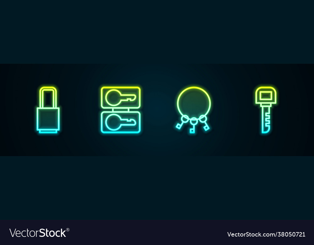 Set line lock casting keys bunch and key Vector Image