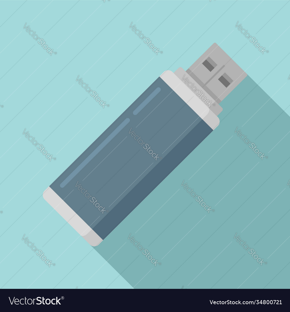 Storage usb flash icon flat style Royalty Free Vector Image
