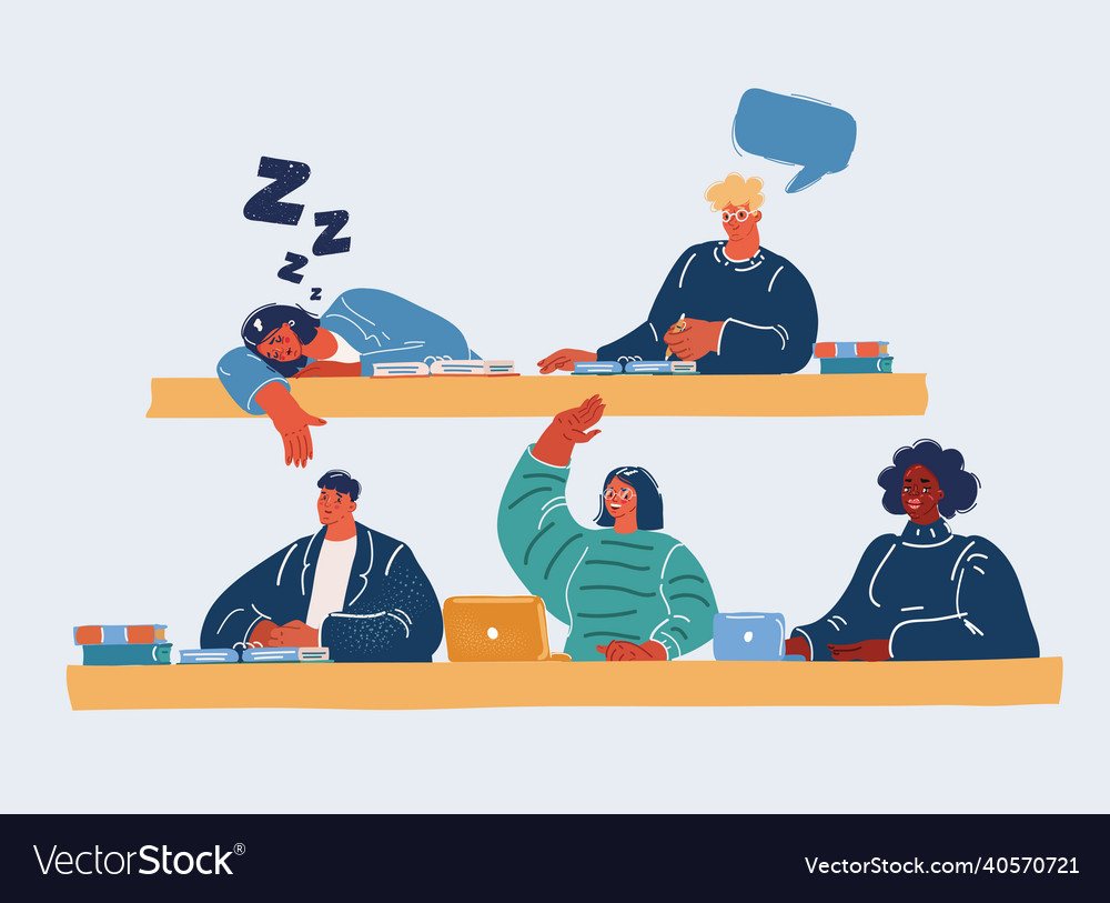 Students writing Royalty Free Vector Image - VectorStock
