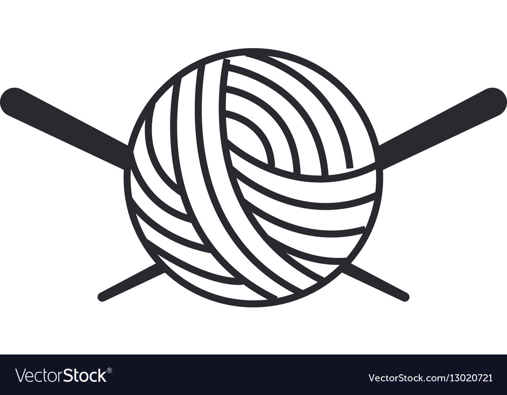 Thread ball and needle icon Royalty Free Vector Image
