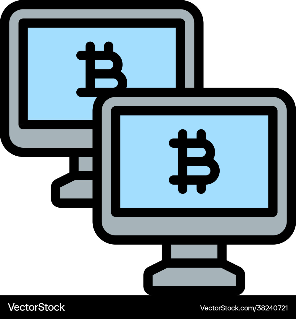 Two monitor icon cryptocurrency related Royalty Free Vector