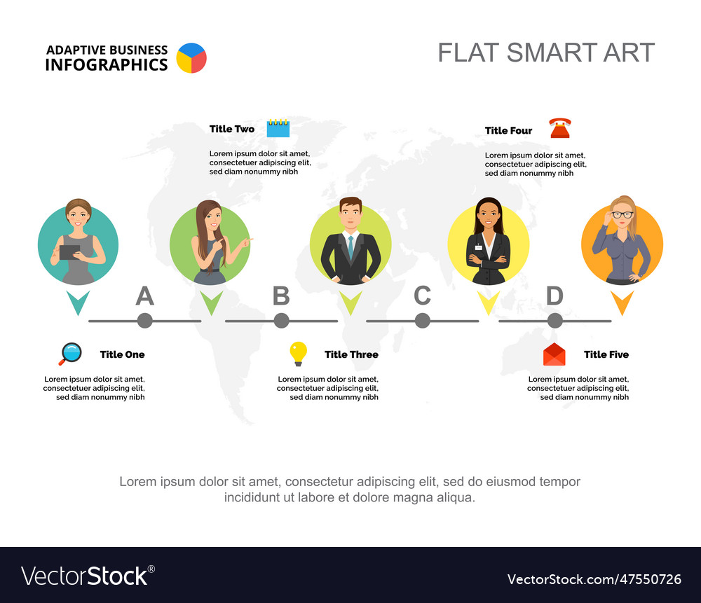 Business workflow slide template Royalty Free Vector Image