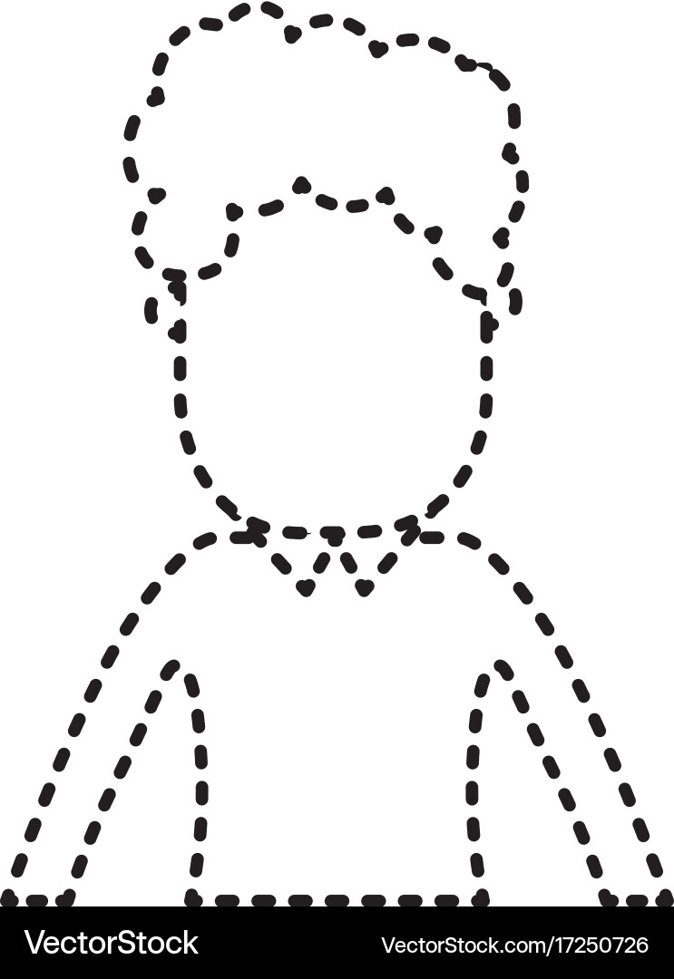 Dotted shape man with hairstyle design and clothes