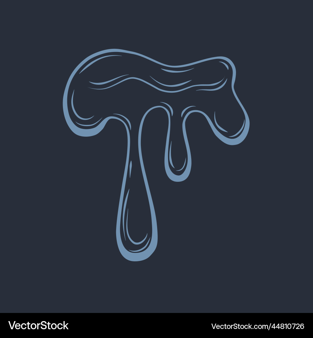 Dripping liquid outline contoured of Royalty Free Vector