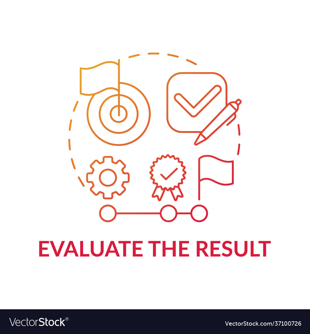 Evaluate result red gradient concept icon Vector Image
