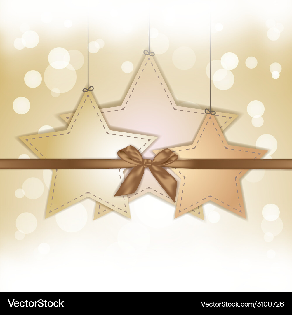Golden star gift card with copy space Royalty Free Vector