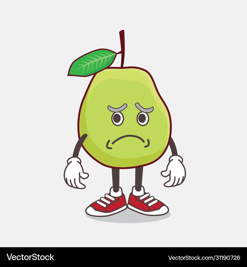 Guava fruit cartoon mascot character having Vector Image