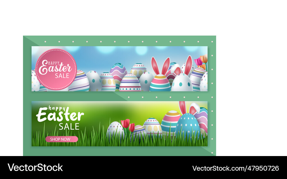 Happy easter sale banner poster invitation Vector Image