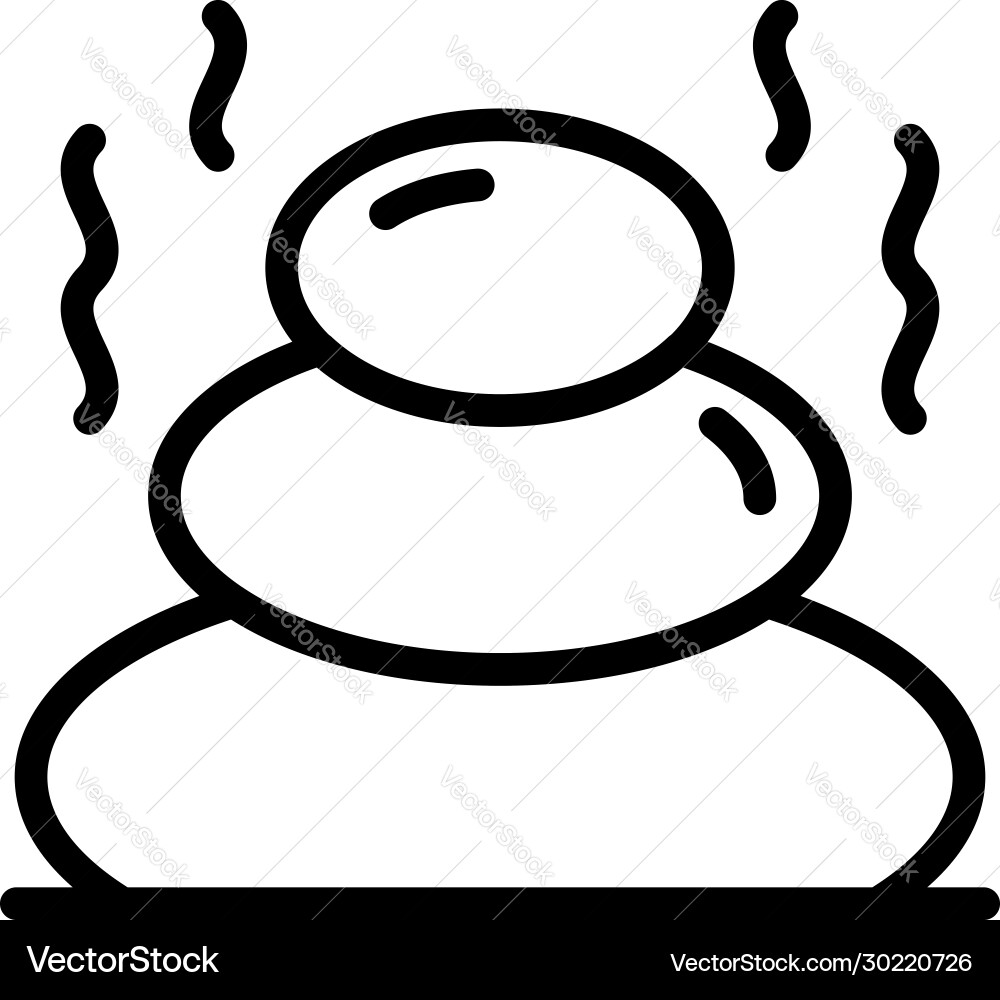 Hot stones icon outline style Royalty Free Vector Image