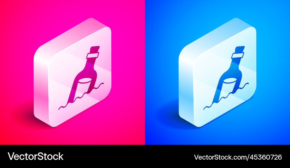 Isometric glass bottle with a message in water Vector Image