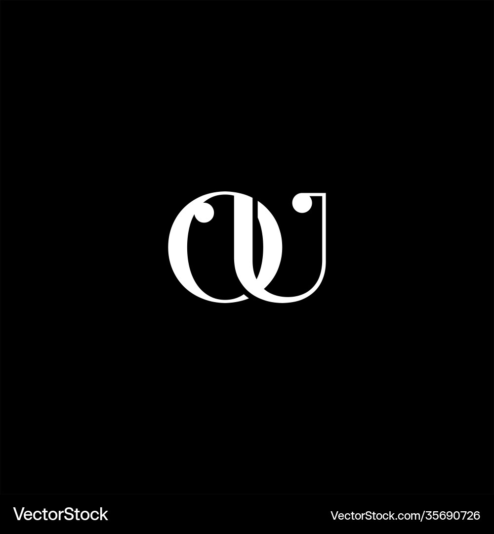 O u letter logo creative design on black color Vector Image