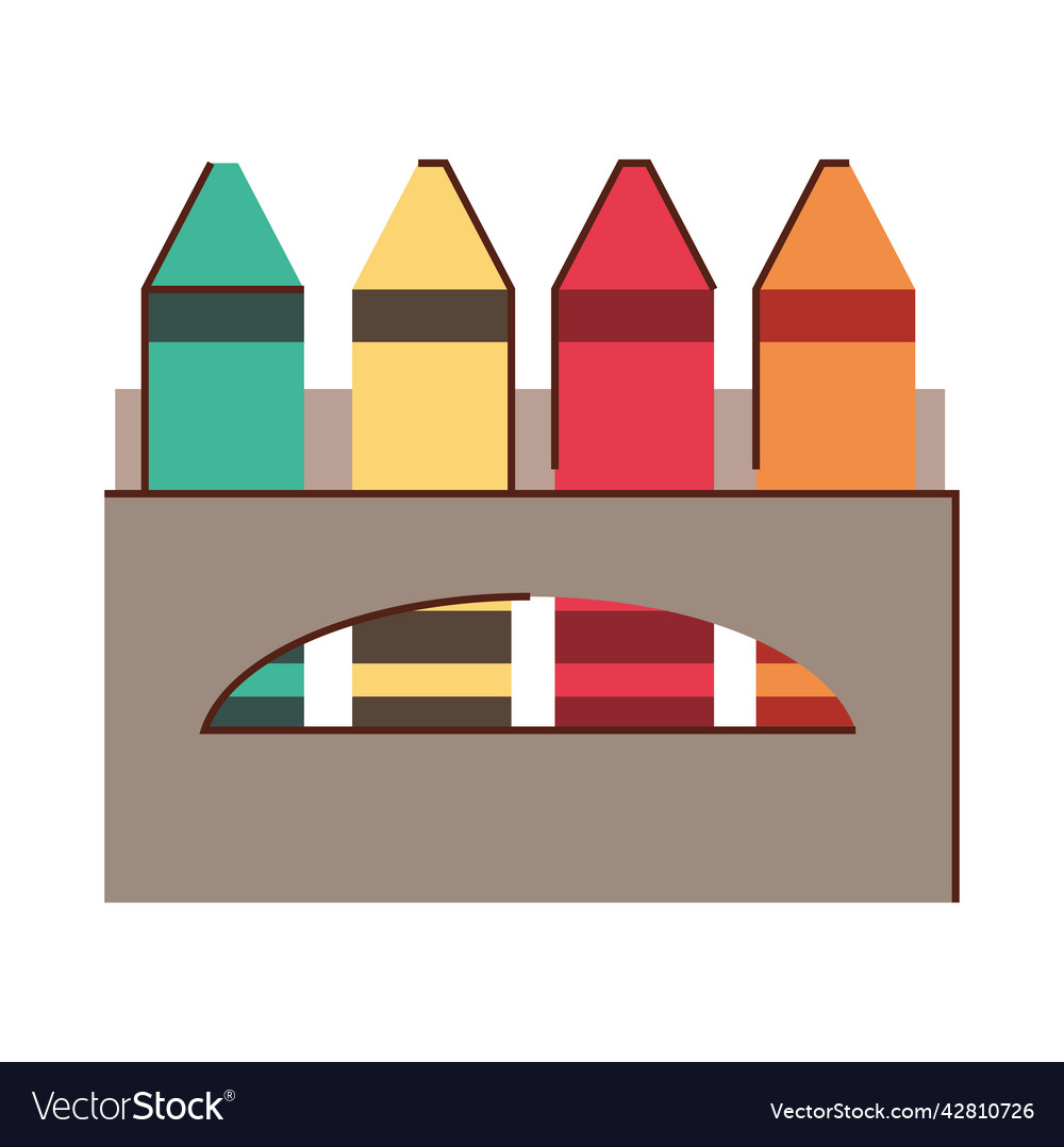 School crayons color supply Royalty Free Vector Image