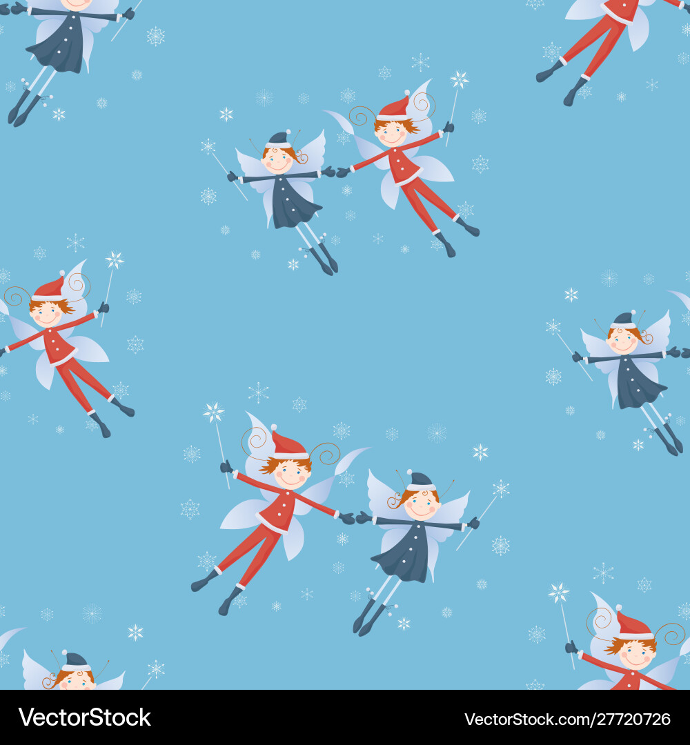 Seamless pattern flying couples cheerful Vector Image