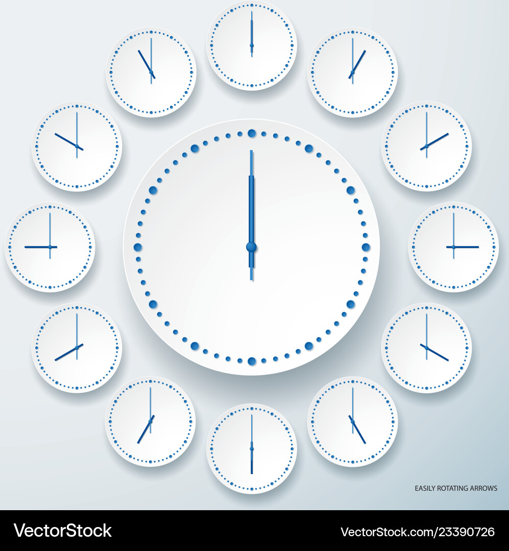 Set of round watches Royalty Free Vector Image
