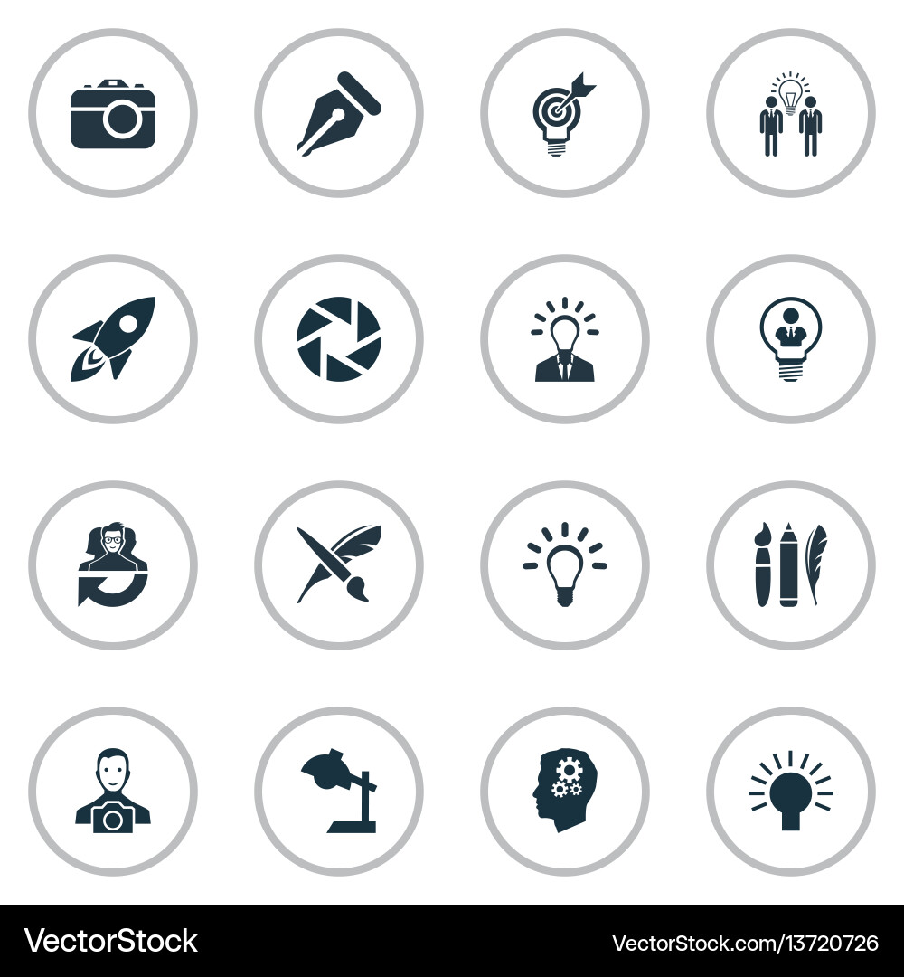 Set of simple visual art icons Royalty Free Vector Image