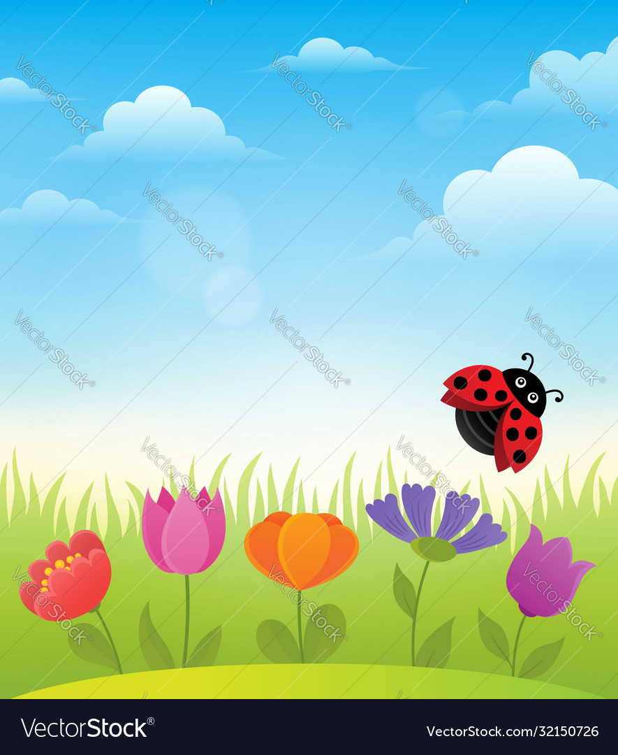Spring topic background 7 Royalty Free Vector Image