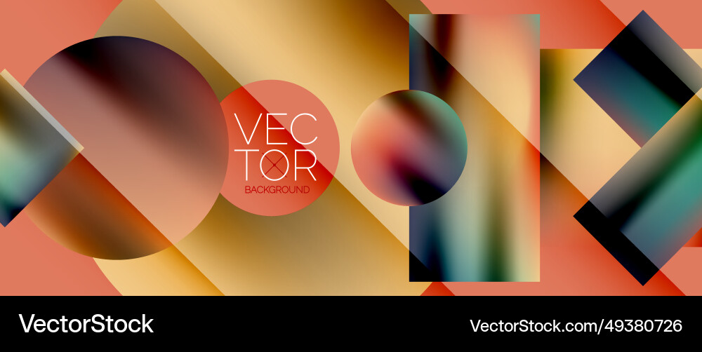 Squares and circles design fluid color gradients Vector Image