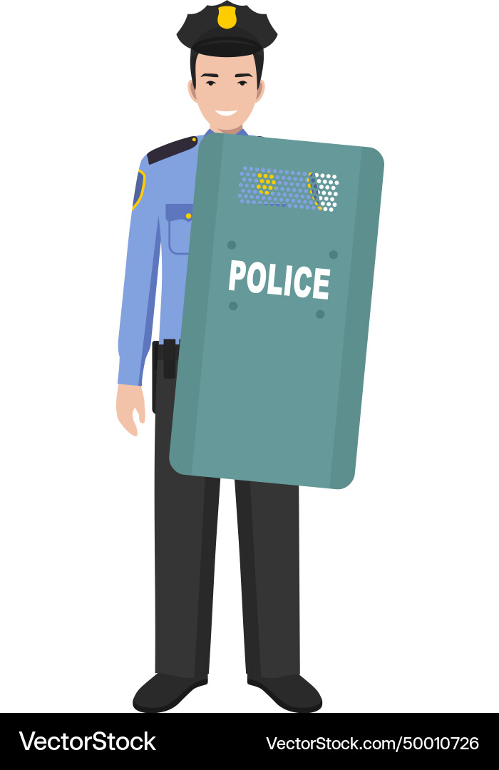 Standing american policeman officer Royalty Free Vector
