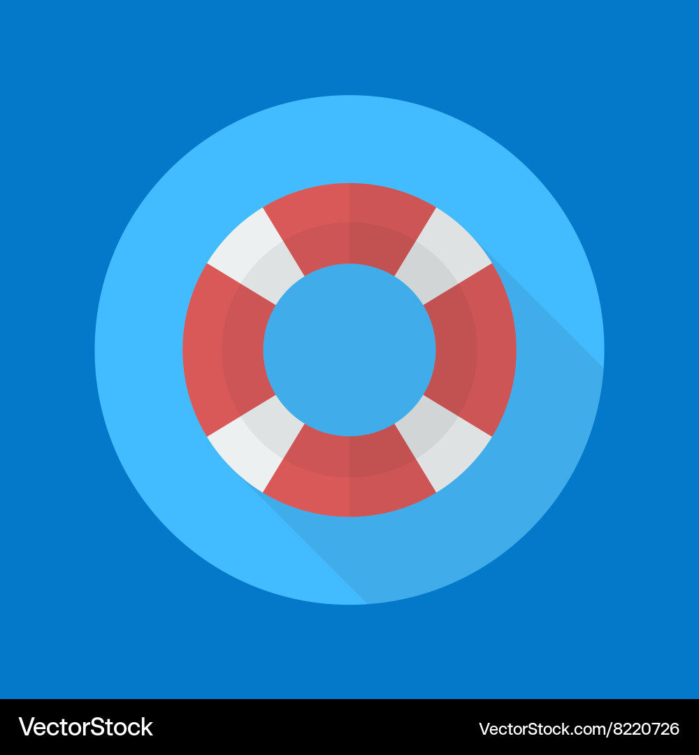 Swimming ring flat icon Royalty Free Vector Image
