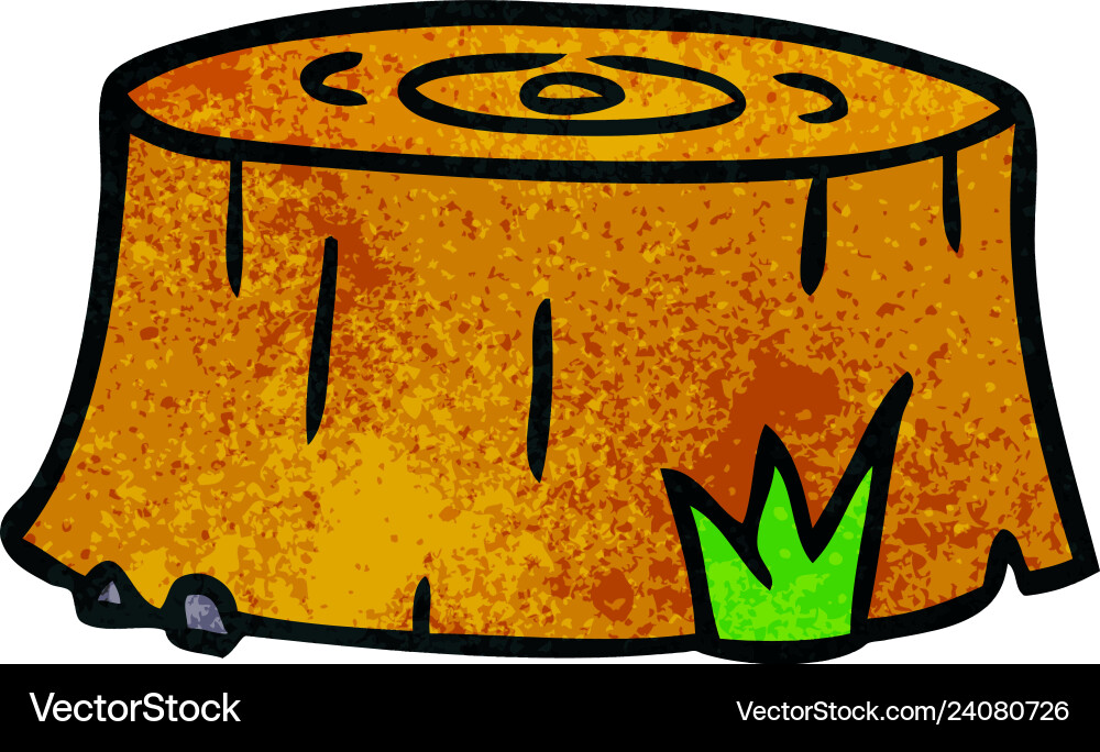 Textured cartoon doodle of a tree log Royalty Free Vector