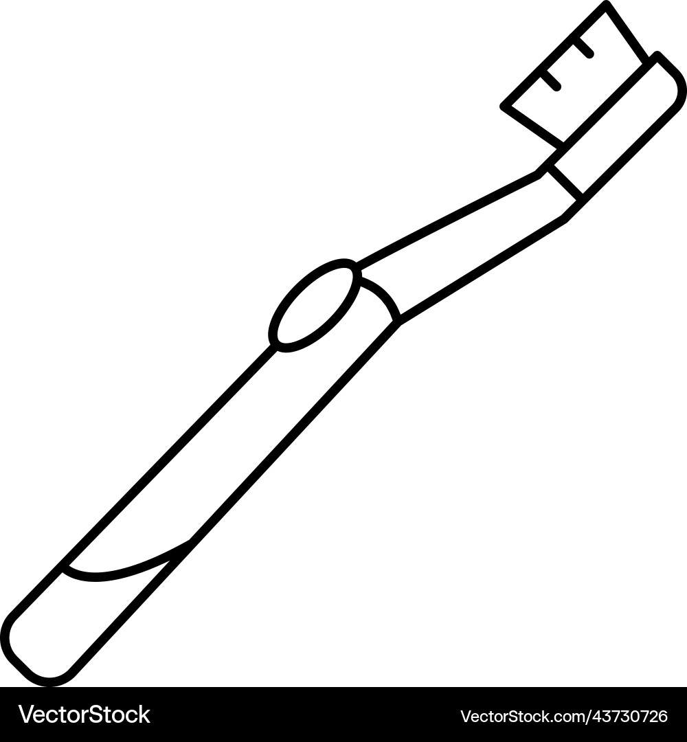 Toothbrush dental care line icon Royalty Free Vector Image