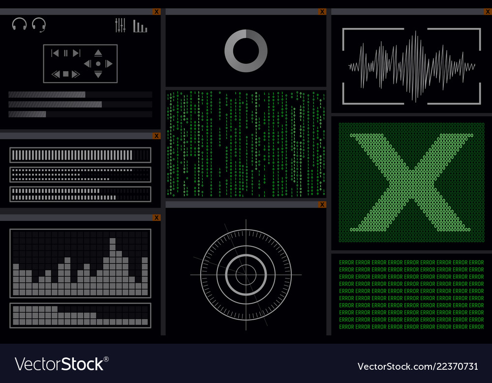 A hacker program with viruses Royalty Free Vector Image