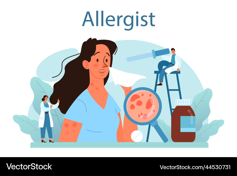 Allergist concept disease with allergy symptom Vector Image