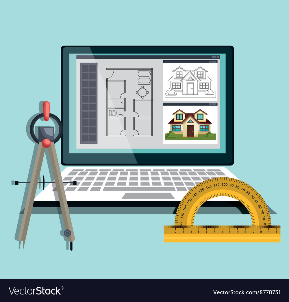 Architectural work design Royalty Free Vector Image