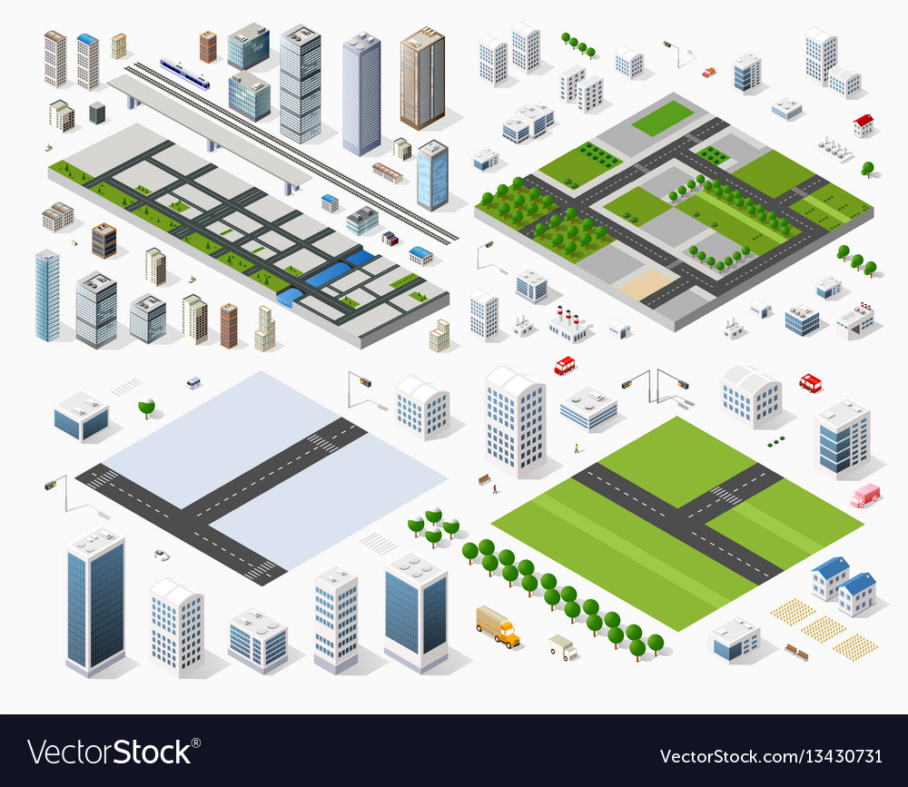 Cityscape design elements Royalty Free Vector Image