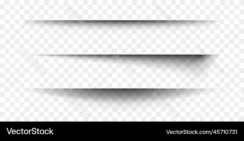Collection of paper shadow effects isolated Vector Image