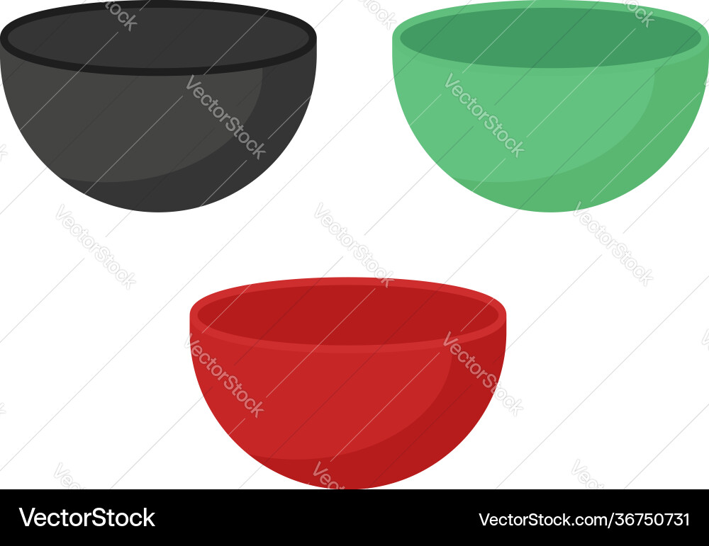 Colorful bowls on white background Royalty Free Vector Image