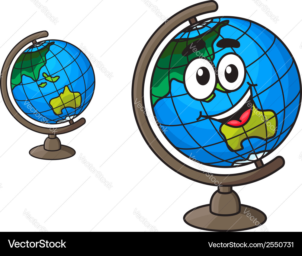 Colorful world globe with a laughing smile Vector Image