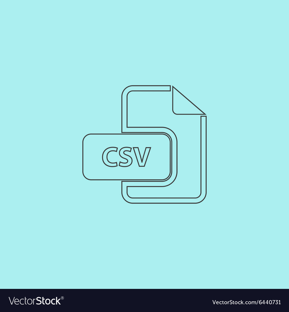 Csv extension text file type icon Royalty Free Vector Image