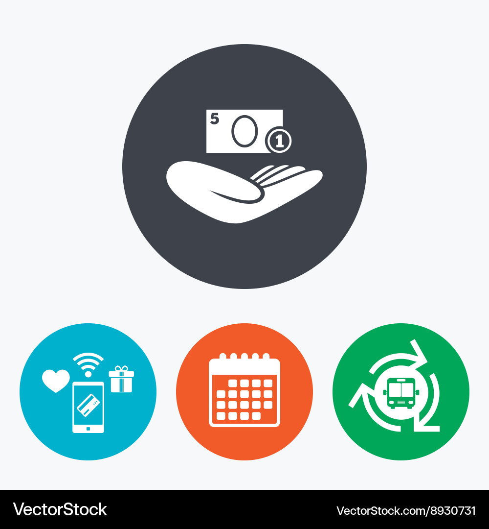 Donation hand sign icon charity or endowment Vector Image