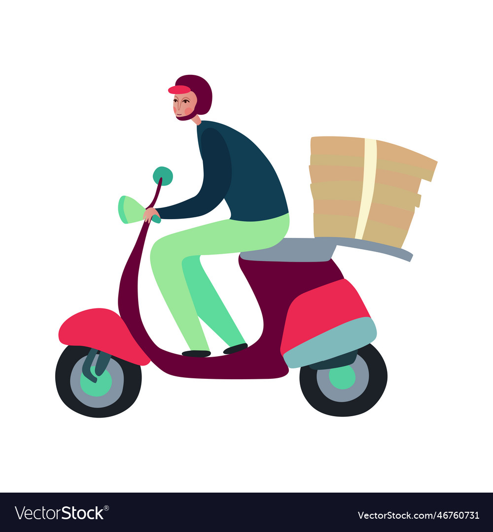Flat courier Royalty Free Vector Image - VectorStock