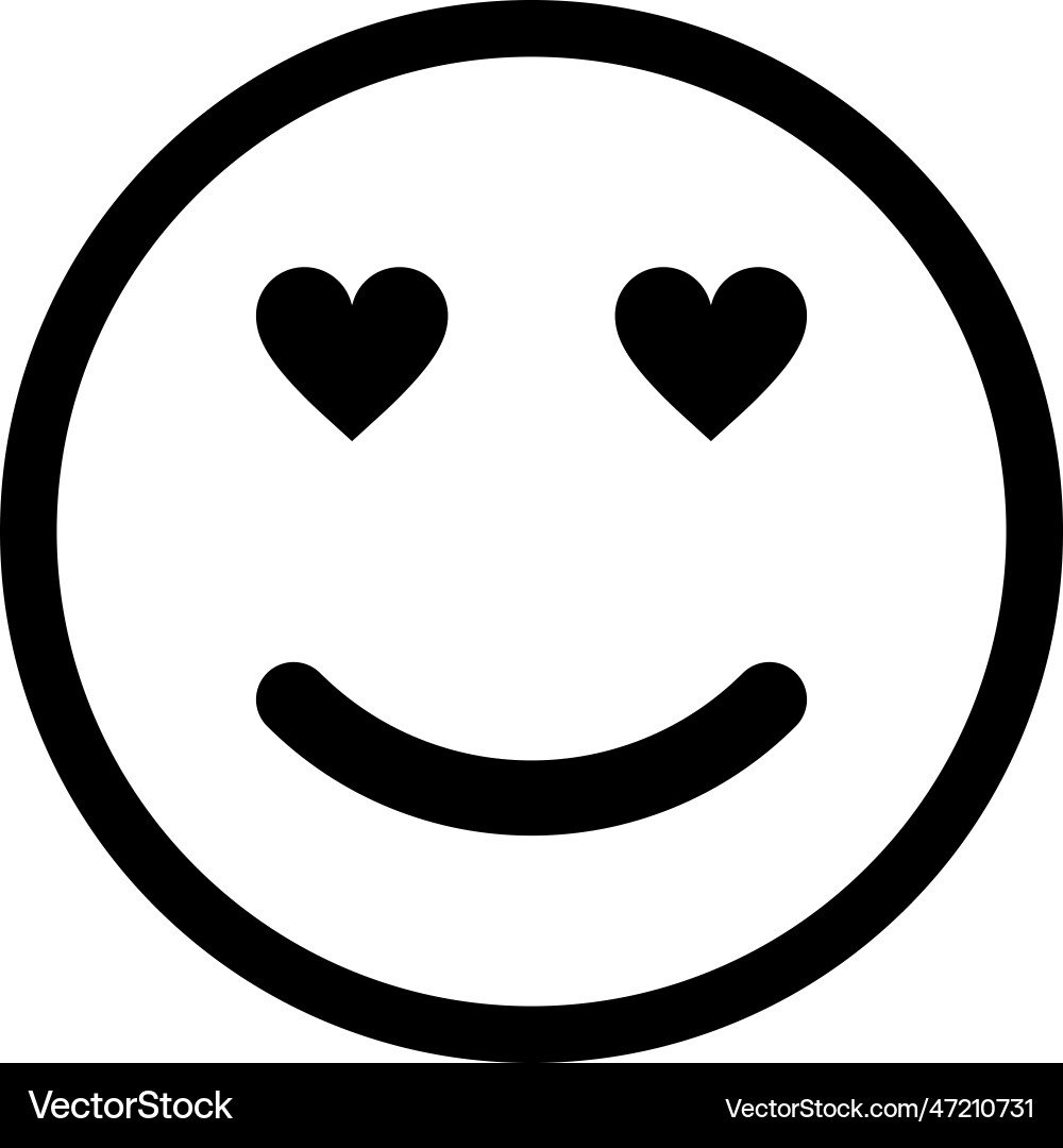Love emotion icon emoticon smiling face Royalty Free Vector