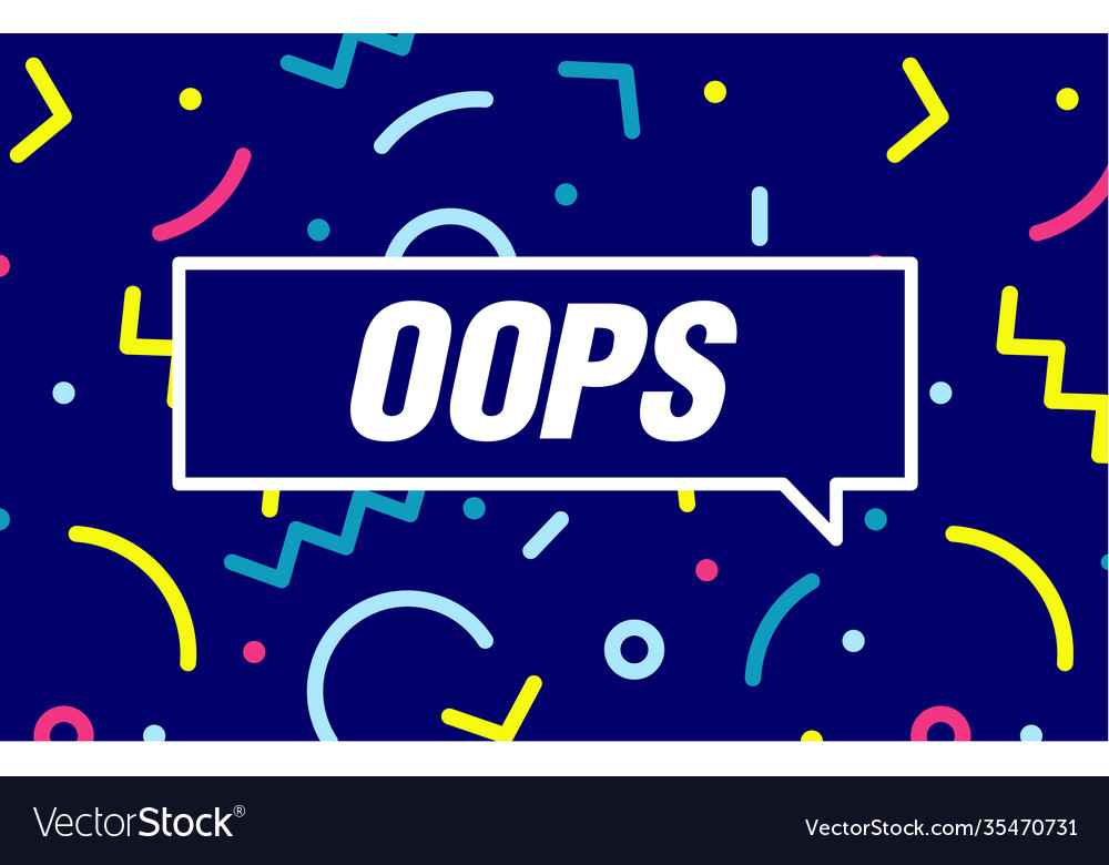 Oops in design banner template for web Royalty Free Vector
