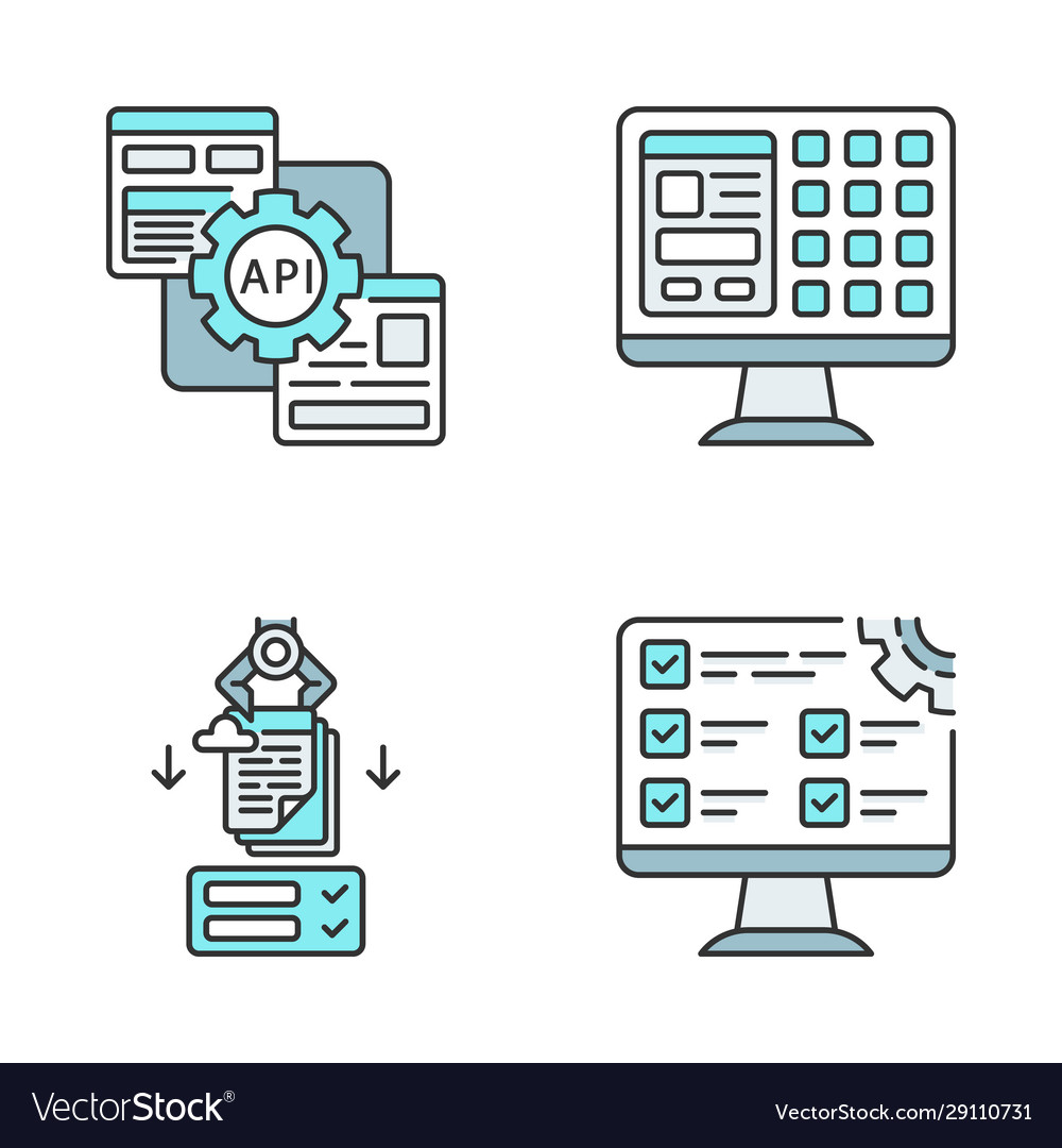 Rpa color icons set Royalty Free Vector Image - VectorStock