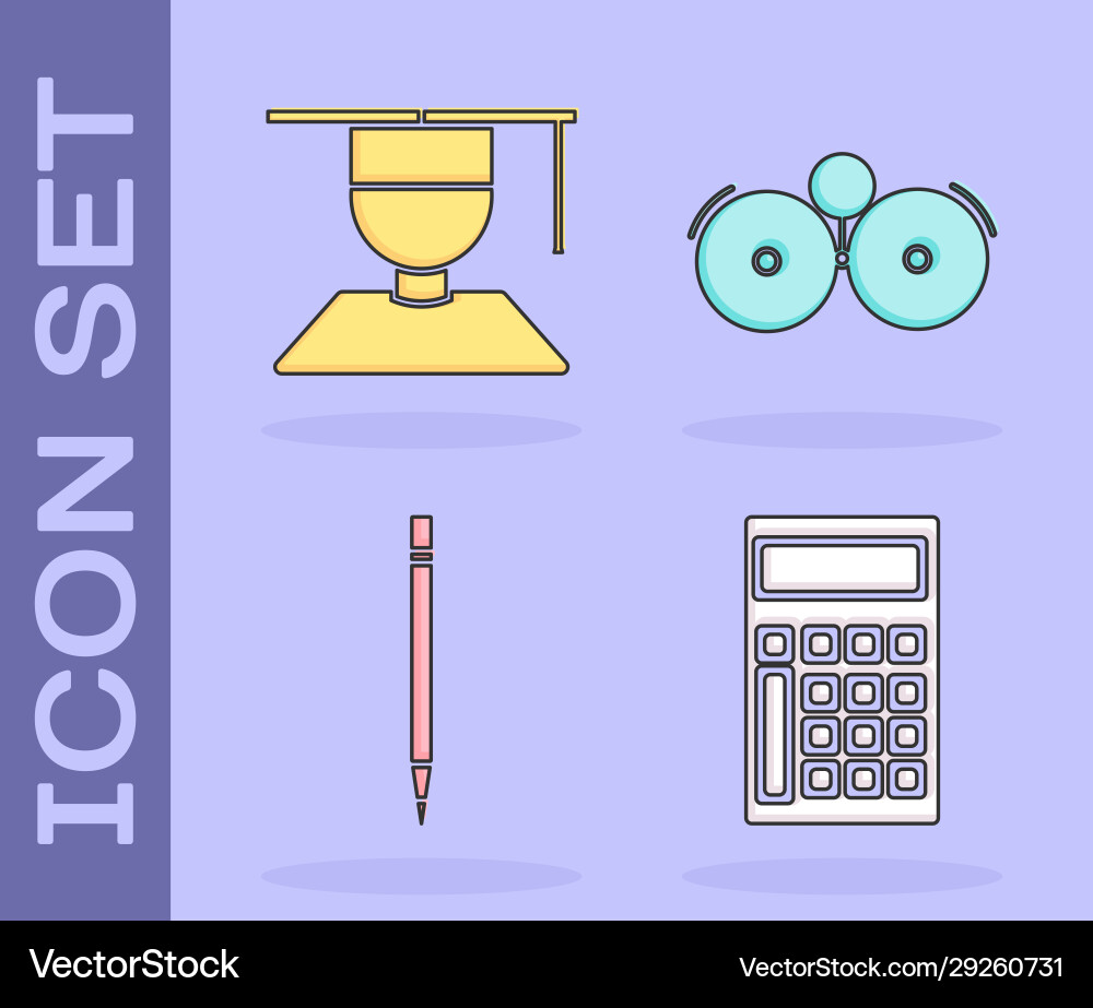 Set calculator graduate and graduation cap Vector Image