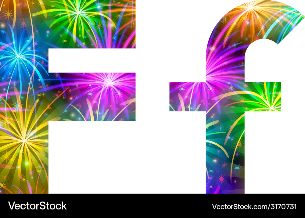 Set of letters firework f Royalty Free Vector Image