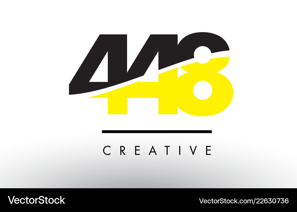 448 black and yellow number logo design Royalty Free Vector