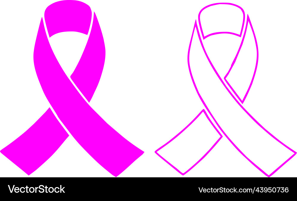 Cancer awareness pink ribbon image Royalty Free Vector Image
