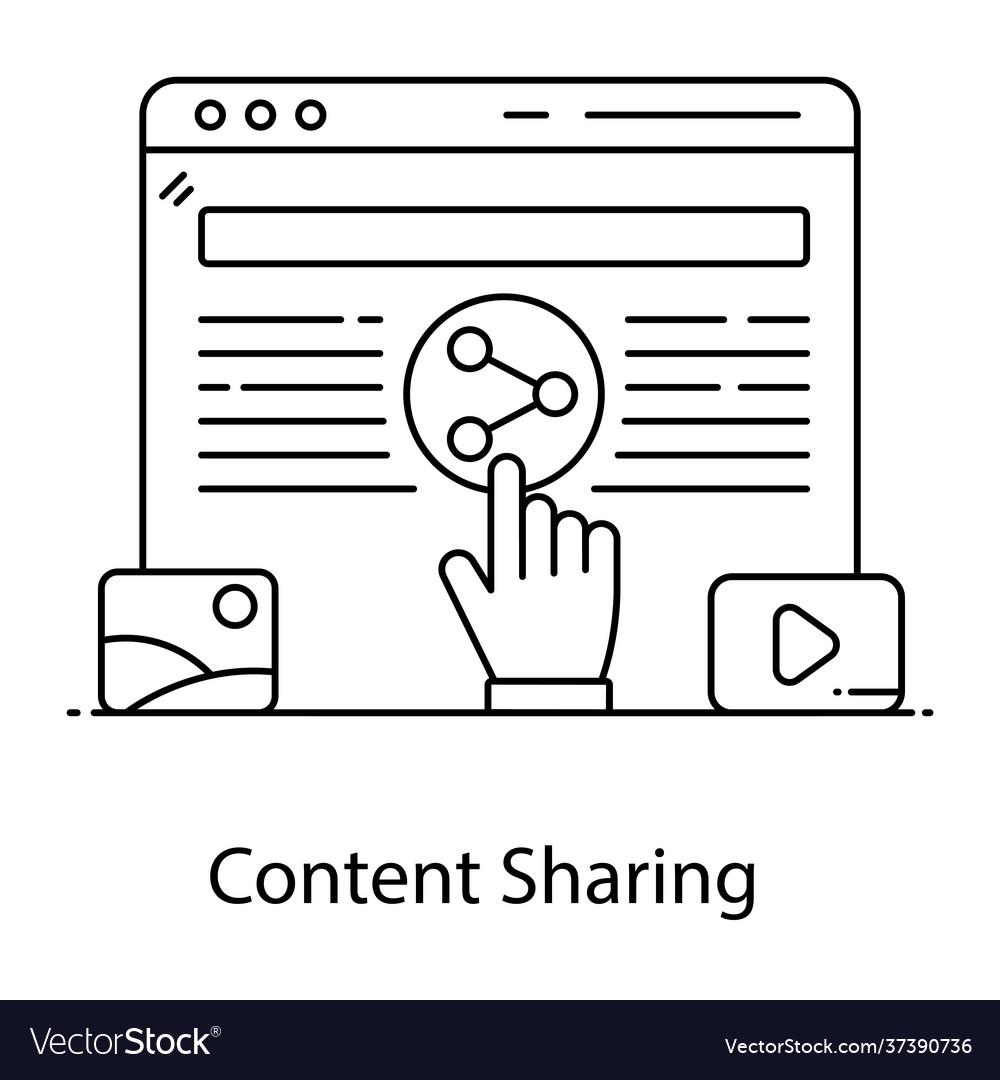 Content sharing Royalty Free Vector Image - VectorStock