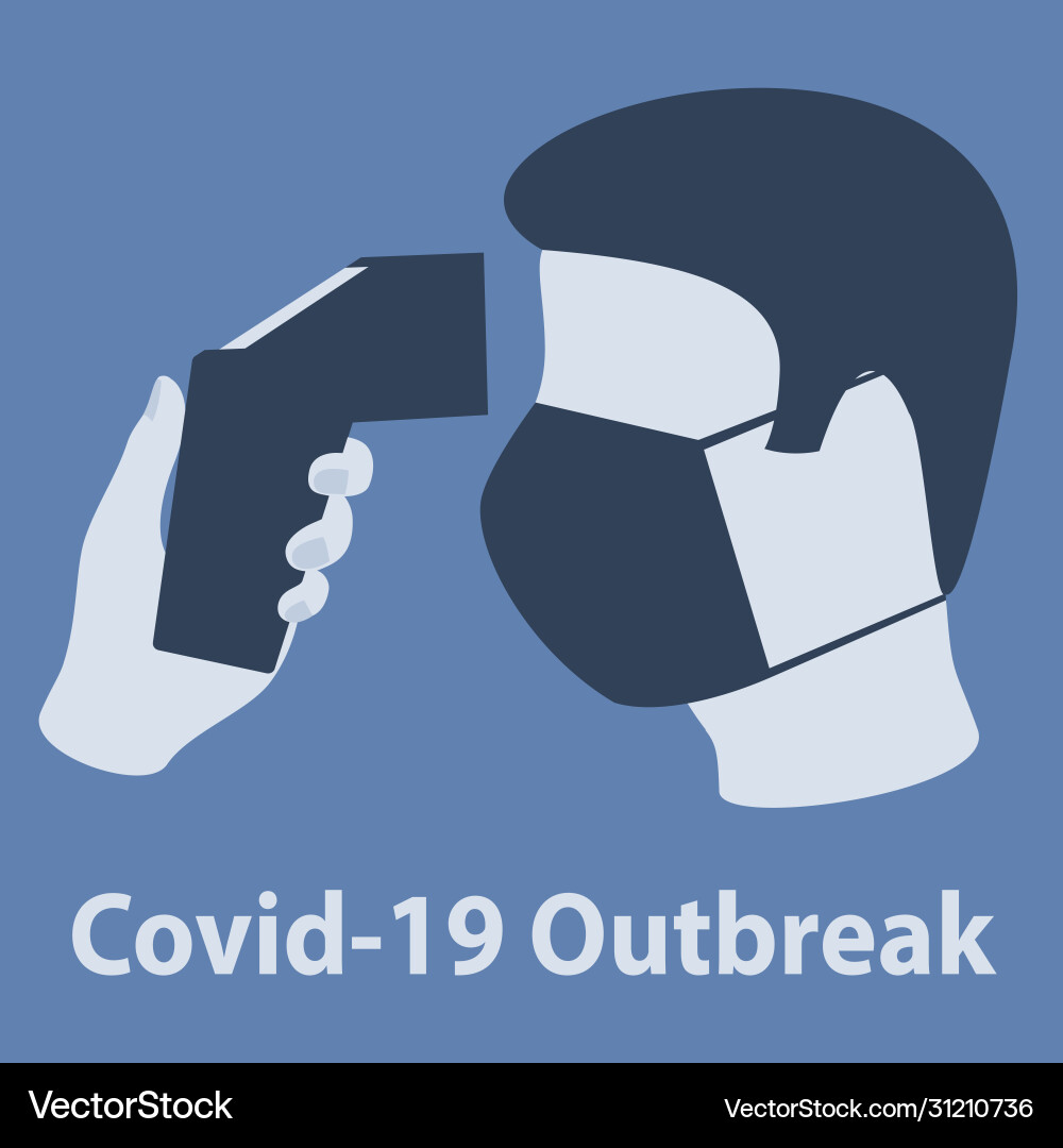 Covid19-19 outbreak body temperature check sign Vector Image