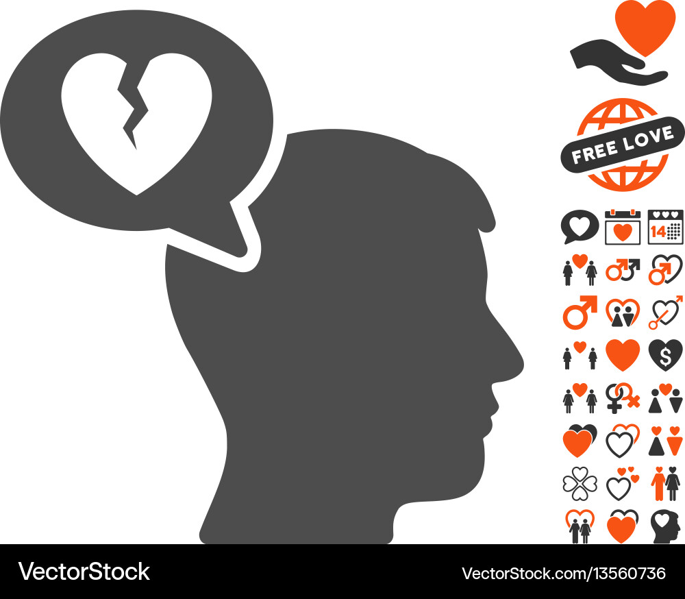 Divorce thinking man icon with lovely bonus Vector Image